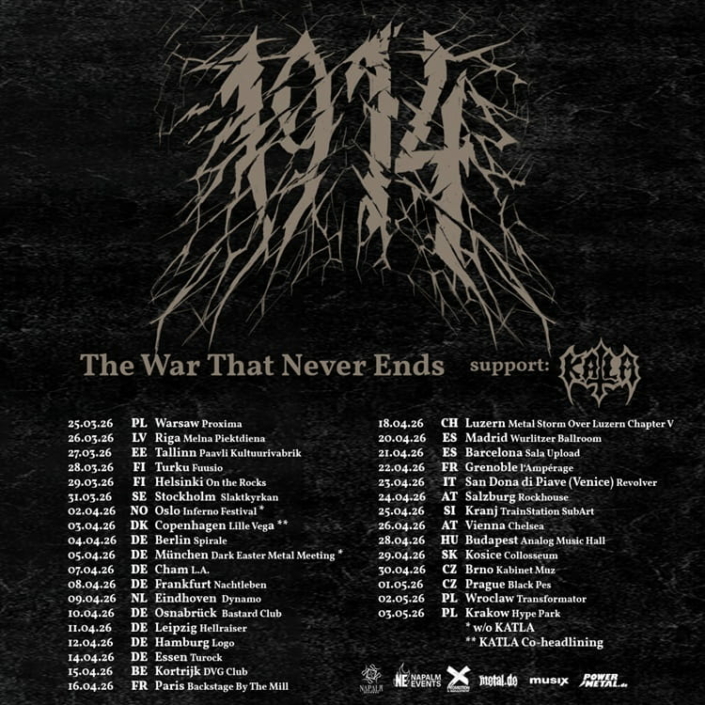 1914 announce 'The War That Never Ends Tour" 2026 with KATLA • GRIMM Gent