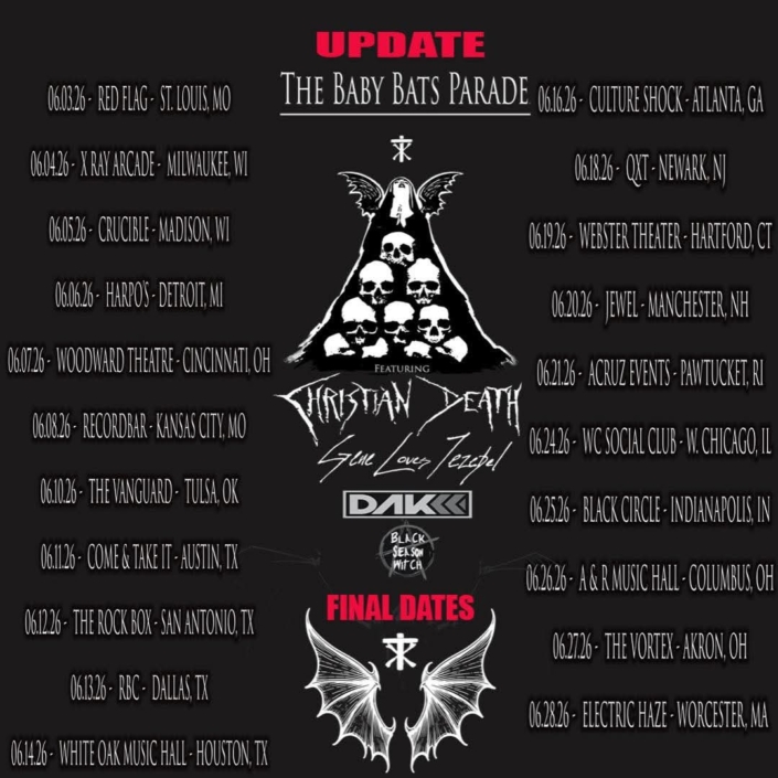 Legendary goth rock band Christian Death announces the USA "Baby Bats ...